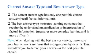 Comparison Between Objective Type Tests and Subjective Type tests. | PPTX