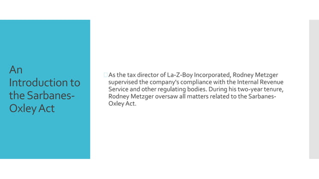 An Introduction to the Sarbanes-Oxley Act | PPT