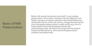 Basics of Milk Pasteurization | PPTX