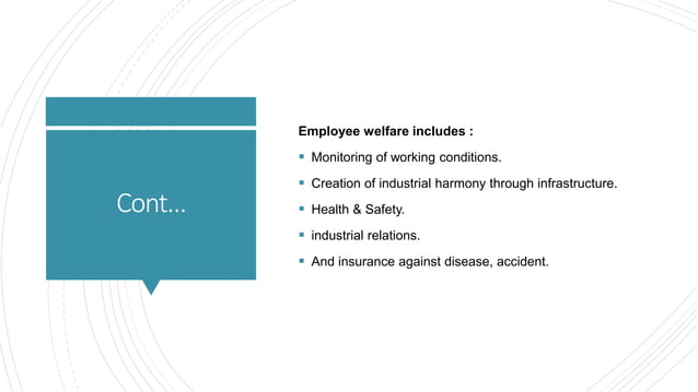 Employees Welfare | PPTX | Government Support and Welfare | Financial ...