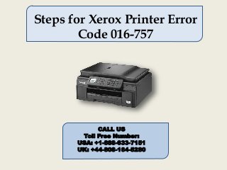 Xerox Printer Error Code 016-757