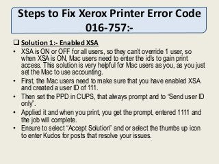 Xerox Printer Error Code 016-757