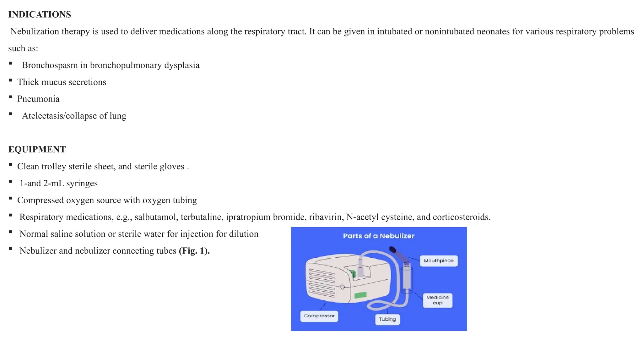 Nebulization of a New born patient. I dont know | PPTX