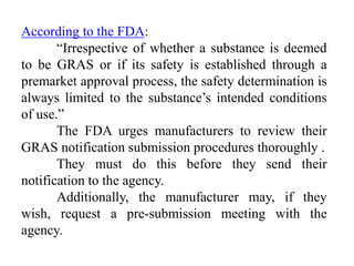 Generally recognized as safe (GRAS) | PPTX