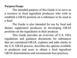 Generally recognized as safe (GRAS) | PPTX