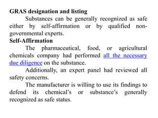 Generally recognized as safe (GRAS) | PPTX