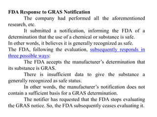 Generally recognized as safe (GRAS) | PPTX