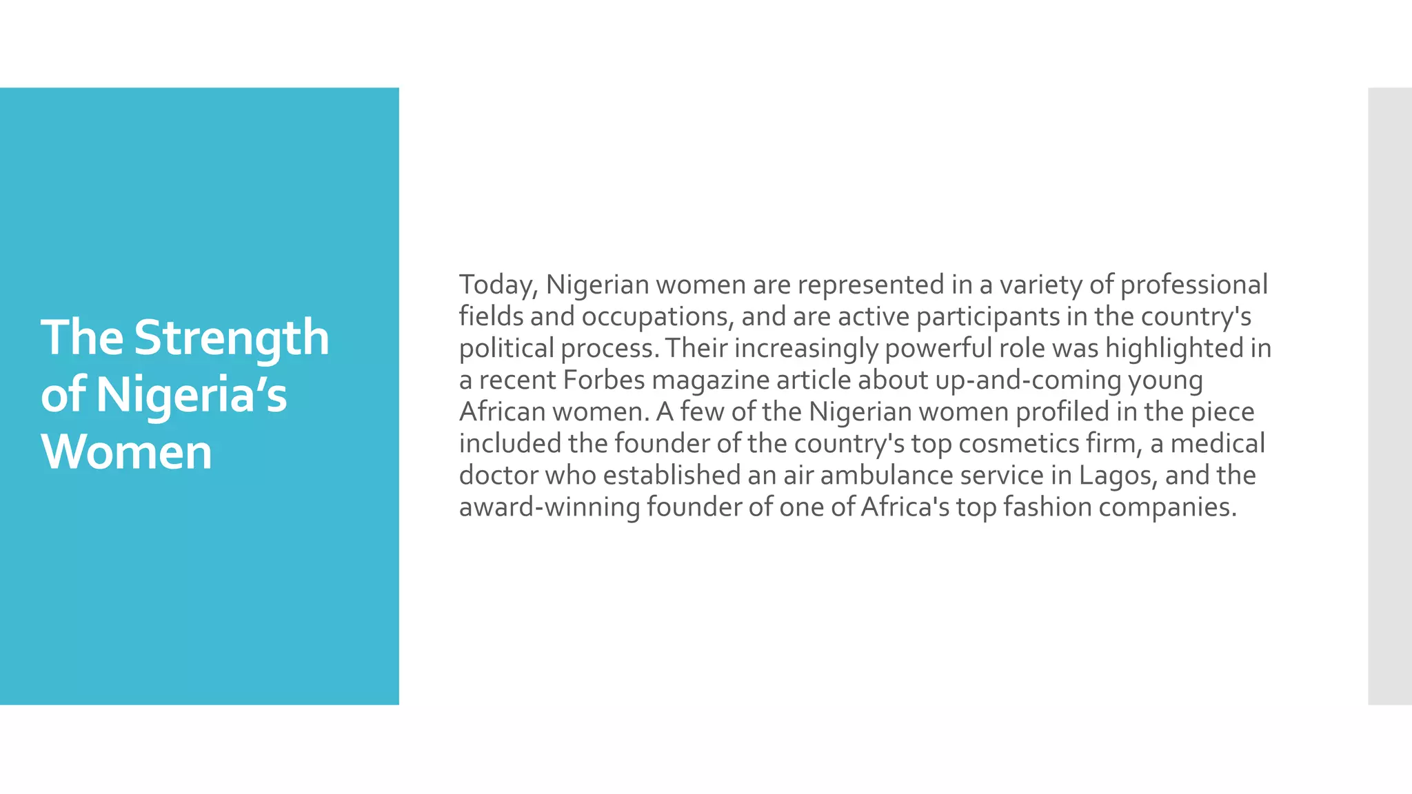 The Strength of Nigeria’s Women | PPTX