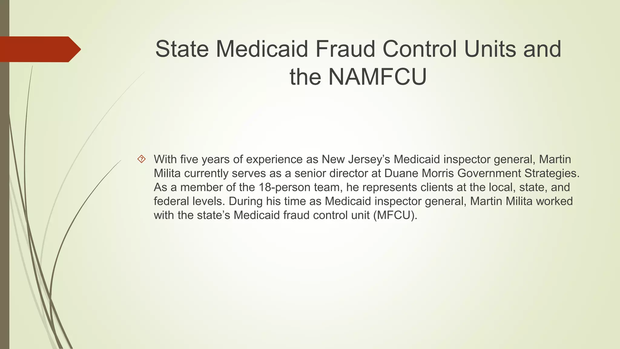 State Medicaid Fraud Control Units and the NAMFCU | PPTX
