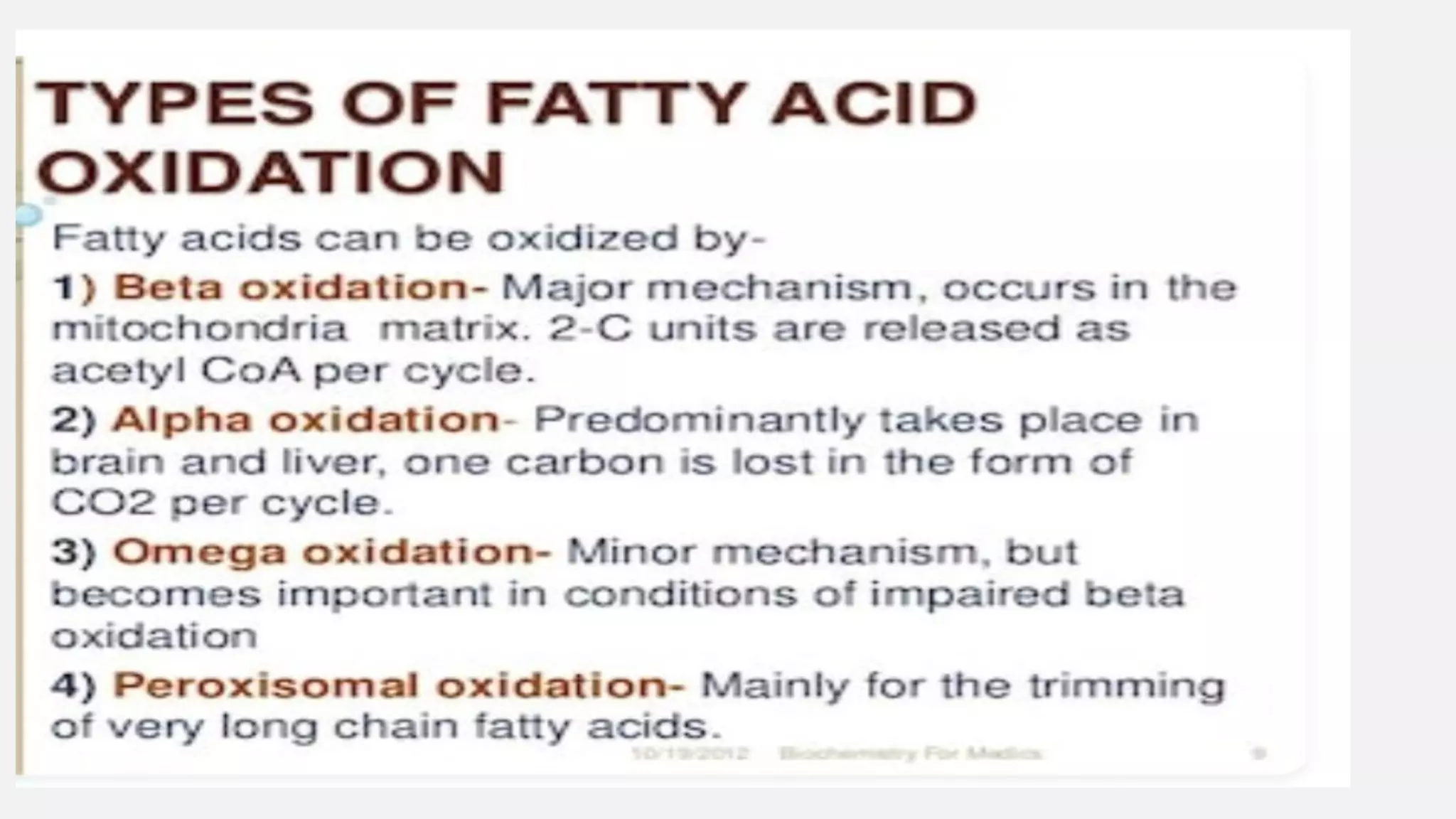 beta oxidation of fatty acids | PDF | Endocrine and Metabolic Diseases ...