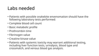 MANAGEMENT OF SNAKE BITE IN ACCIDENT AND EMERGENCY DEPT | PPTX