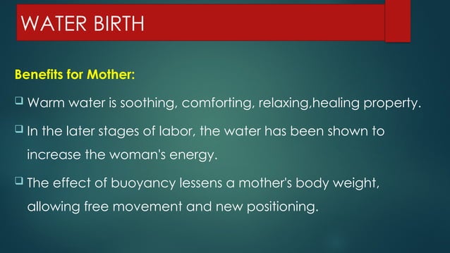 Water birth- obstetrics & gynecological nursing pptx | PPT