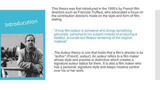 Auteur theory | PPT