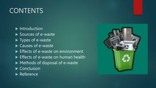 Impact of e-waste on environment and health | PPTX