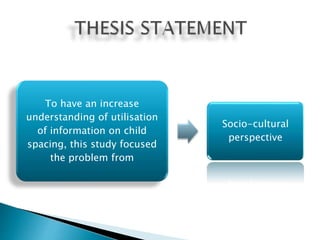 UTILIZATION OF CHILD SPACING INFORMATION AMONG CHILD-BEARING WOMEN IN ...