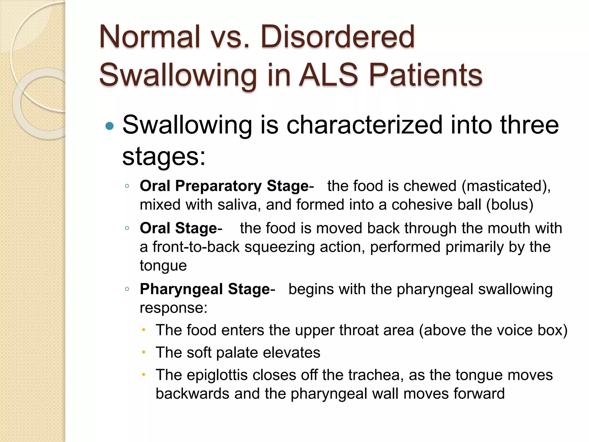 Presentation 228 denise epps neurogenic dysphagia- role of slp in dysphagia management of als ...