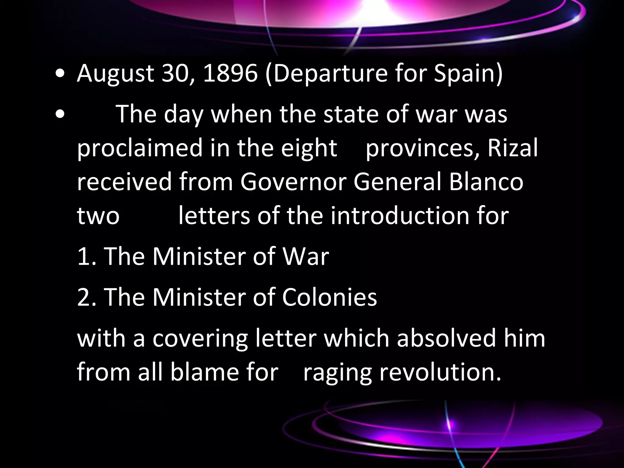 Rizal and other heroes/ heroines Chapter 23: last trip abroad (1896) | PPT