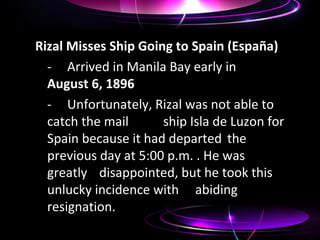Rizal and other heroes/ heroines Chapter 23: last trip abroad (1896) | PPT