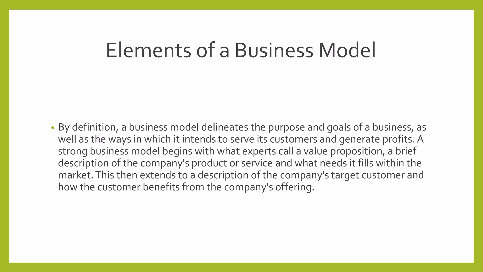 Elements of a Business Model | PPTX