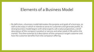 Elements of a Business Model | PPT