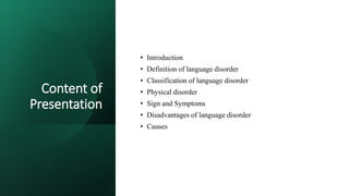 Language Disorders | PPTX