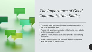 Impact of communication skills in personality development | PPTX