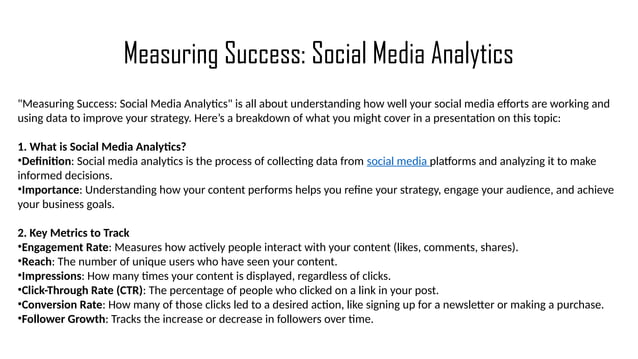 Measuring Success: Social Media Analytics | PPT | Free Download