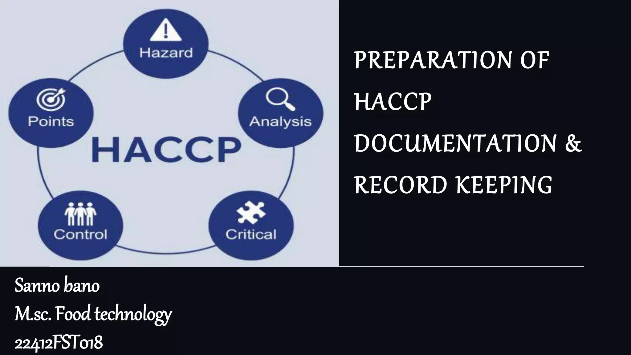 HACCP verification and documentation | PPTX
