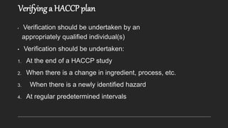 HACCP verification and documentation | PPTX