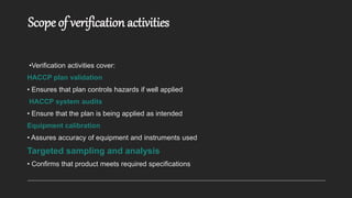 HACCP verification and documentation | PPTX | Business | Business and Finance