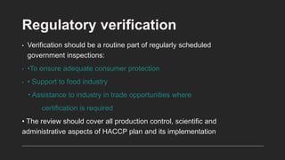 HACCP verification and documentation | PPTX