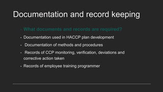 HACCP verification and documentation | PPTX