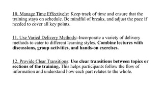 conduct and faciliatate user training power point | PPTX