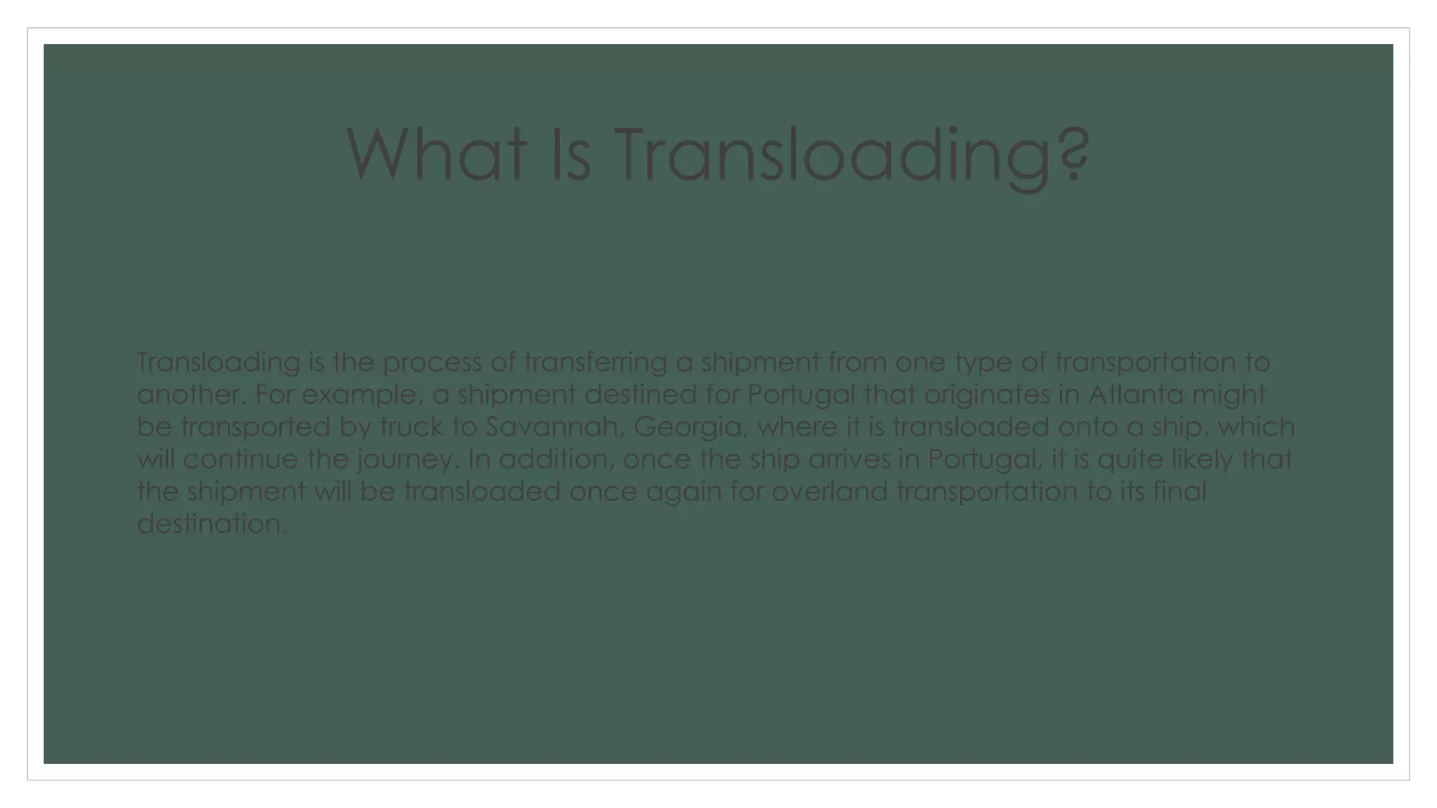 What Is Transloading? | PPTX