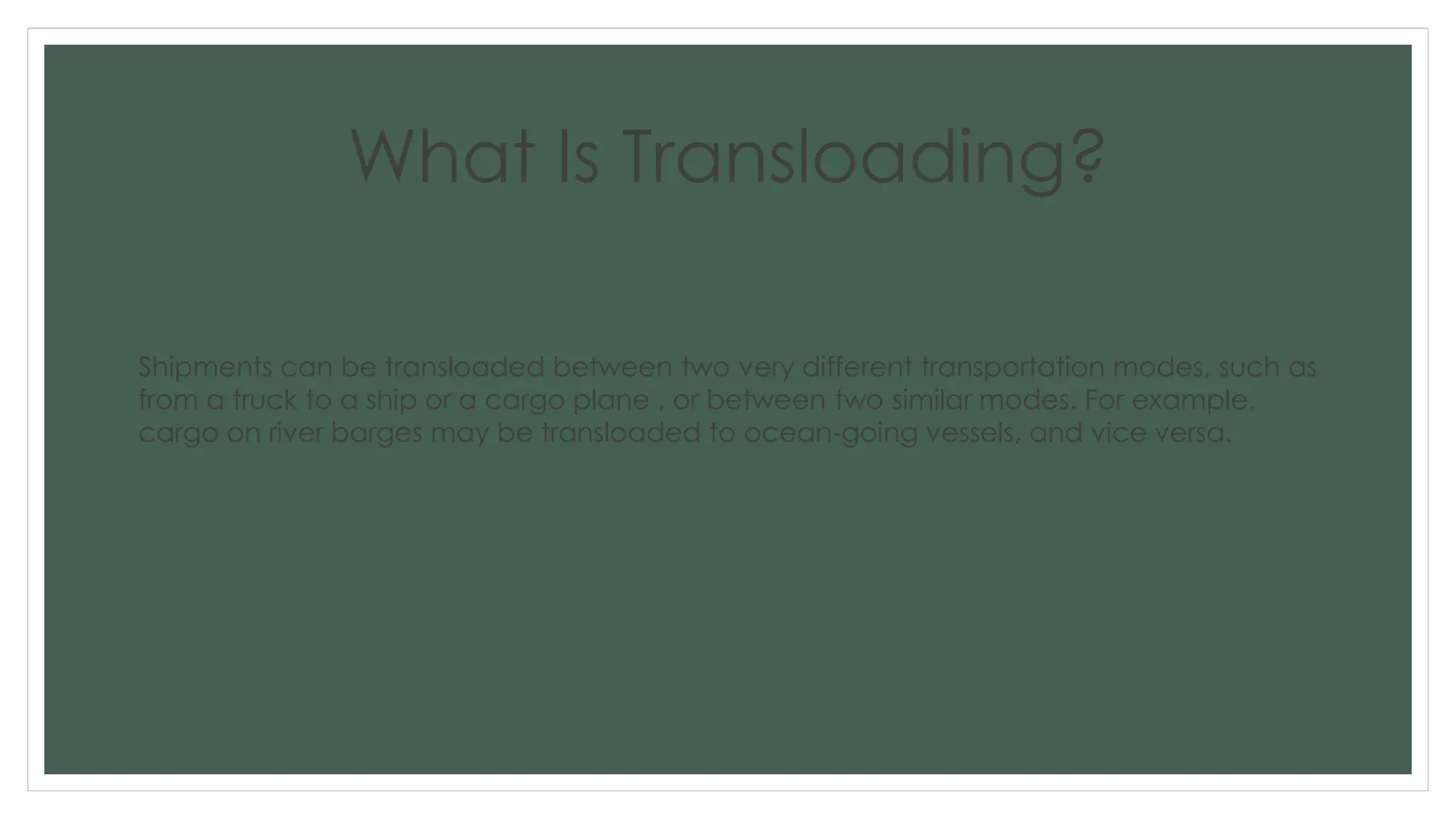 What Is Transloading? | PPTX