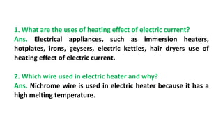SCIENCE - Effects of electric current (Class - X) Maharashtra Board | PPTX