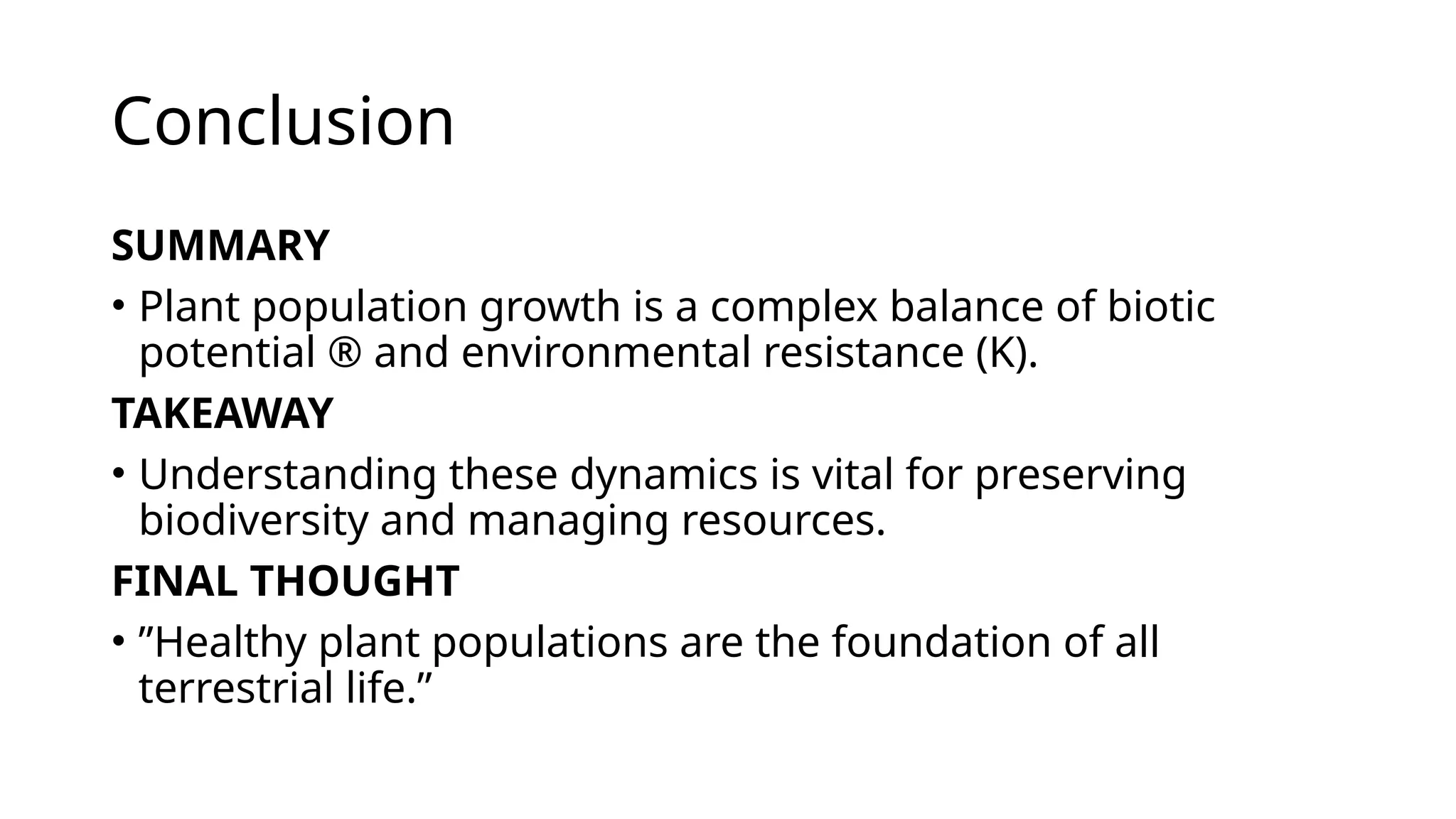 Plant Ecology Population Growth environmental Influences | PPTX