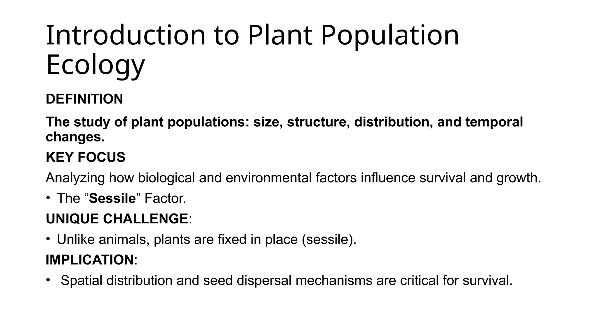 Plant Ecology Population Growth environmental Influences | PPTX