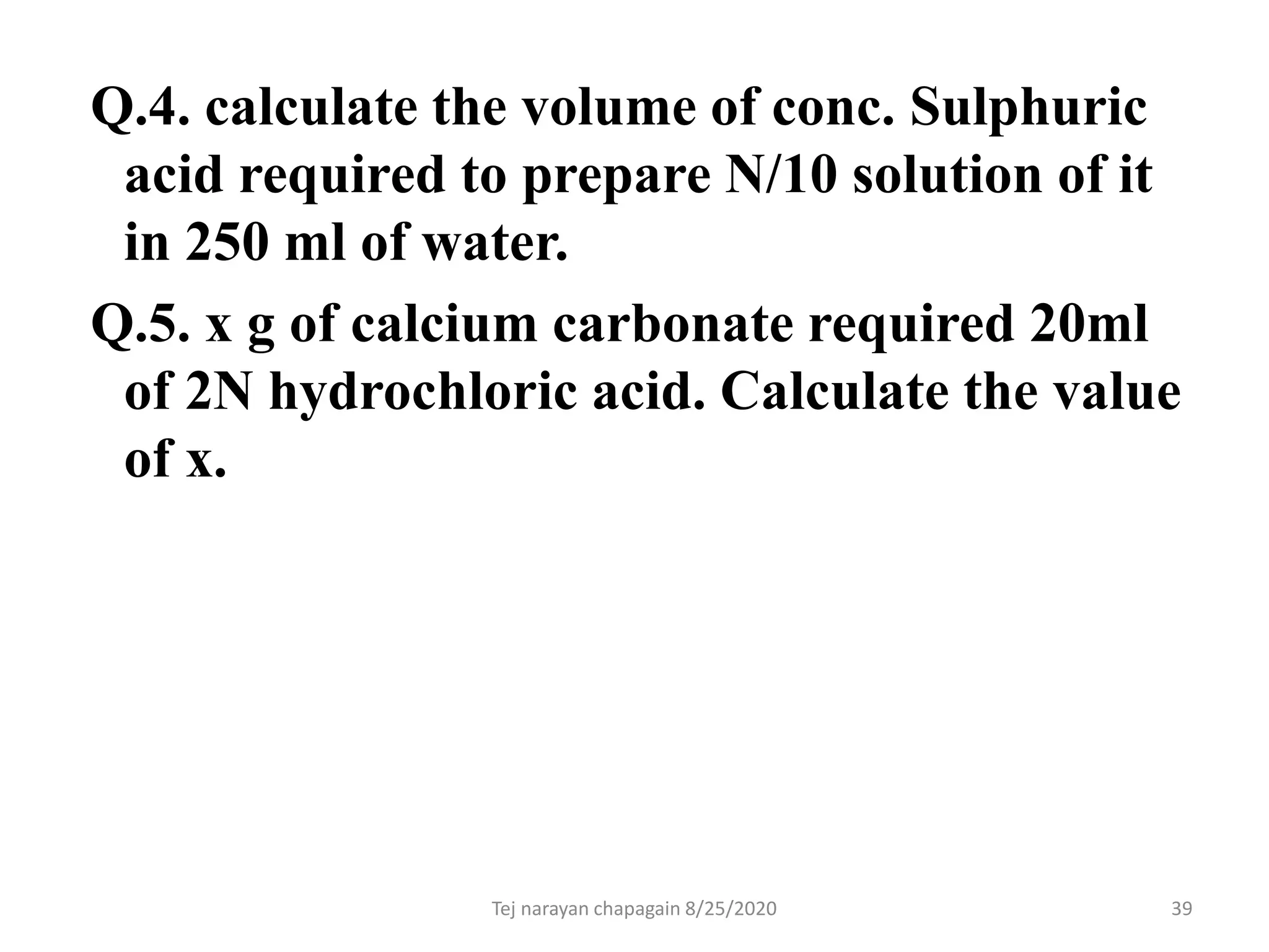 volumetric analysis presentation 2 class 1 2 | PPTX