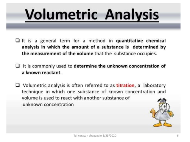 volumetric analysis presentation 2 class 1 2 | PPT