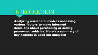 ppt for used cars price analysis project using python. | PPTX