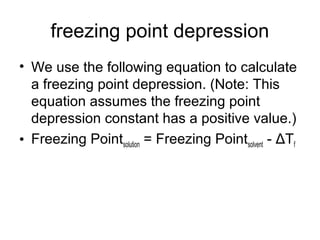 Freezing Point Depression Equation