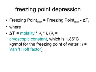 Freezing Point Depression Equation