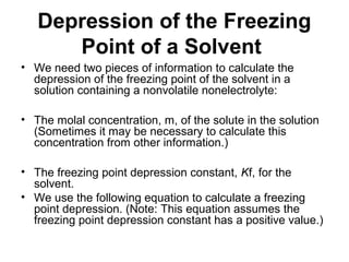 Freezing Point Depression Constant
