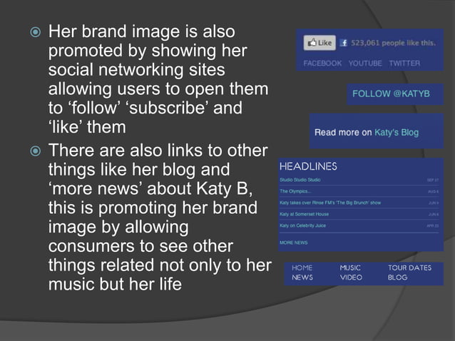 Presentation for Katy B's Web Site | PPT