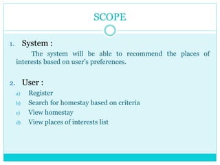 Homestay Places Of Interest Suggestion System | PPTX