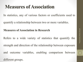 Measures of Association, Correlation and Regression Analysis | PPTX