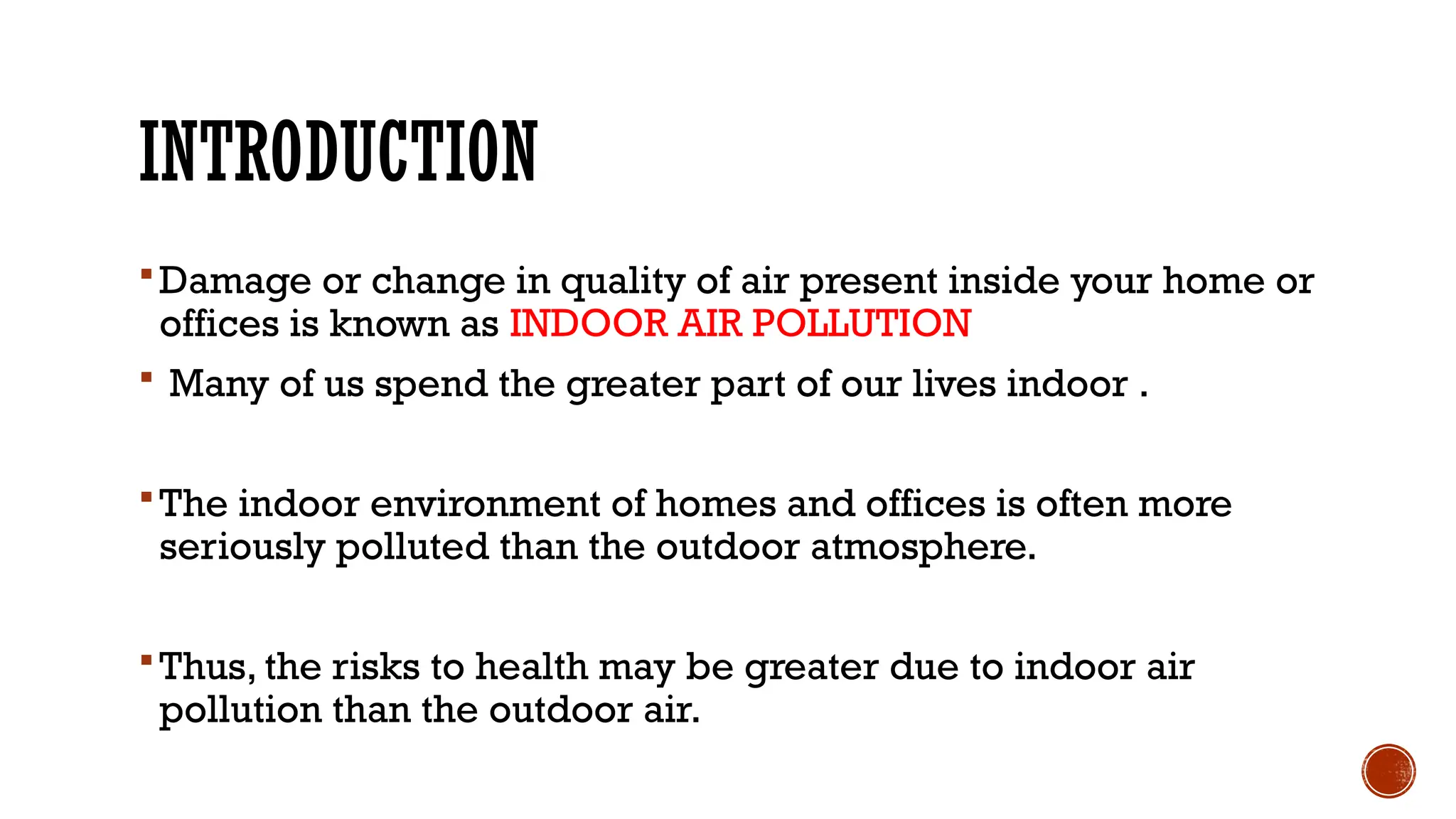 indoor air pollution (air pollutants)ppt | PPT