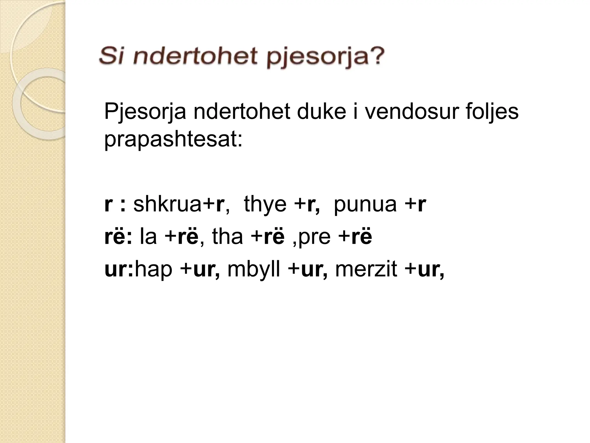 PJESORJA NE GJUHEN SHQIPE. | PPTX