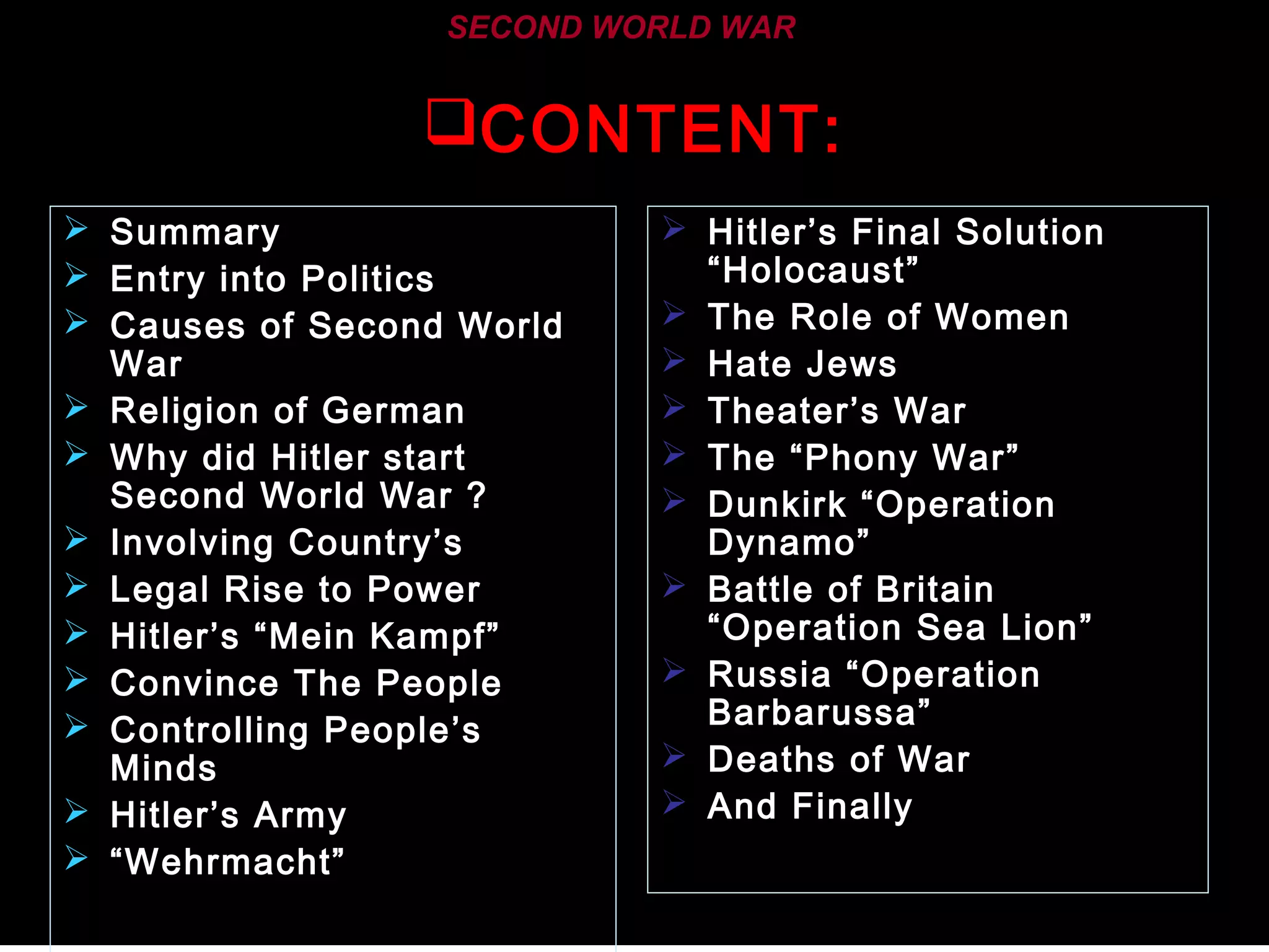 Hitler-The Second World War | PPT
